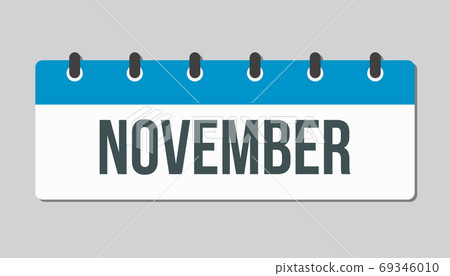 November - vector icon day calendar, autumn month - Stock Illustration ...