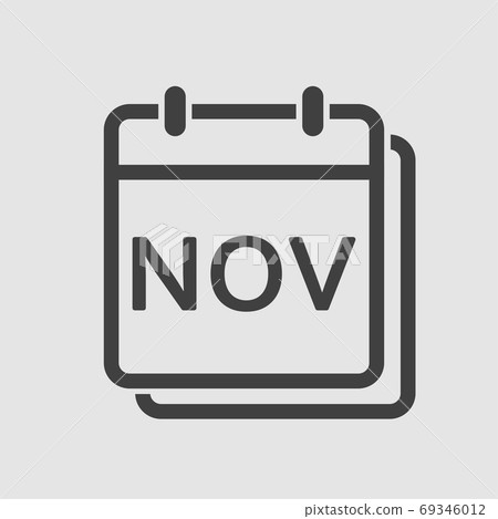 November - vector icon day calendar, autumn month - Stock Illustration ...