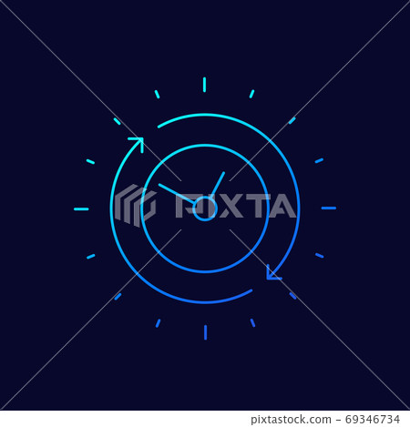 Duration icon, thin line vector - Stock Illustration [69346734] - PIXTA