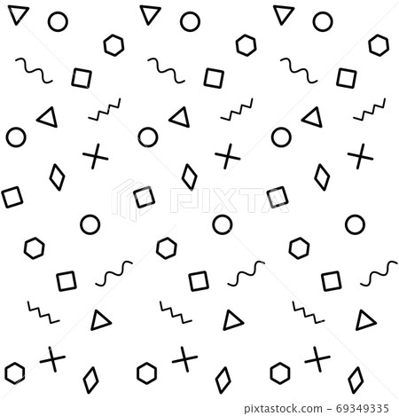 Geometric seamless pattern monotone - Stock Illustration [69349335] - PIXTA