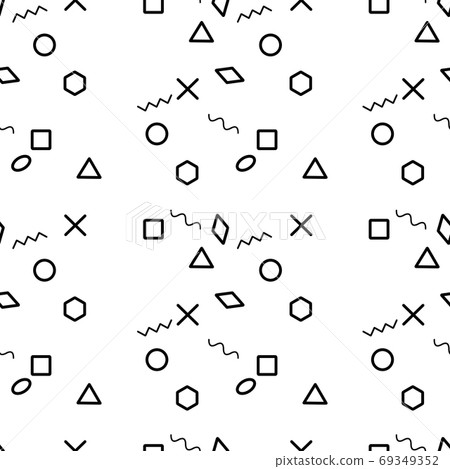 Geometric seamless pattern monotone 2 - Stock Illustration [69349352 ...