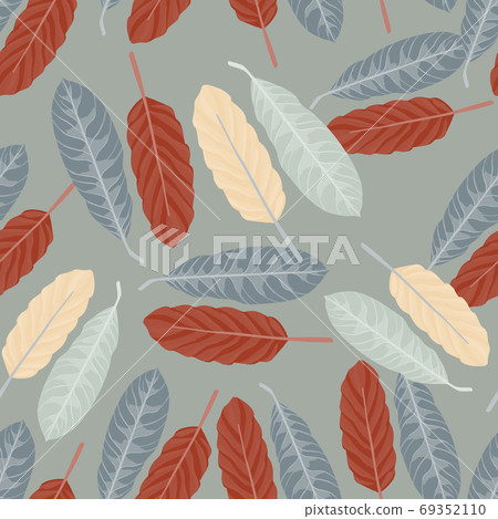 Simple seamless random pattern with leaves.... - Stock Illustration ...