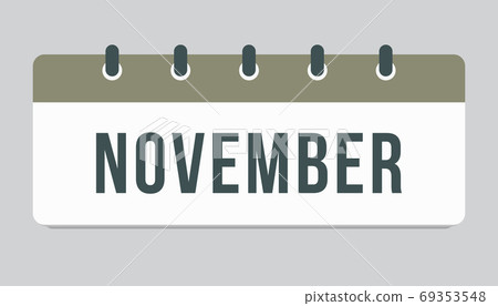 November - vector icon day calendar, autumn month - Stock Illustration ...