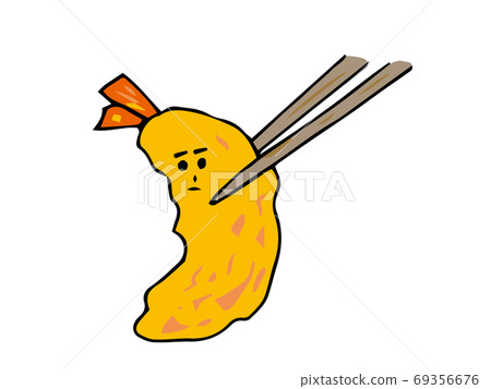 Fried shrimp surreal character pinched by... - Stock Illustration ...