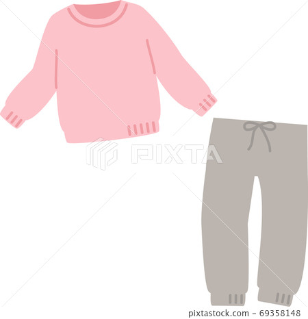 Pink sweatshirt type pajamas, loungewear - Stock Illustration [69358148 ...