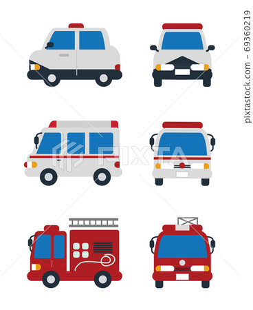 Emergency vehicle police car ambulance fire engine - Stock Illustration ...