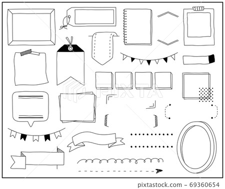 Handwritten frame set / frame / decoration /... - Stock Illustration ...