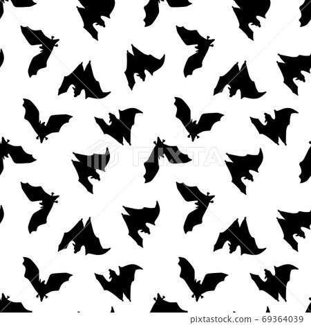 Seamless pattern of bats. Black bats pattern - Stock Illustration ...