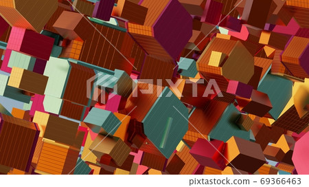 Abstract architectural composition made of cubes - Stock Illustration ...