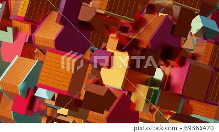 Abstract architectural composition made of cubes - Stock Illustration ...