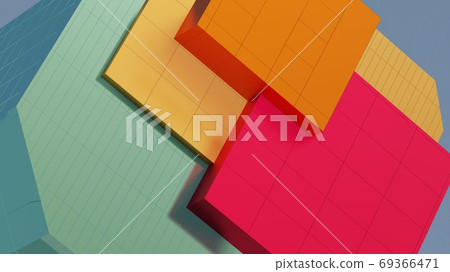 Abstract architectural composition made of cubes - Stock Illustration ...