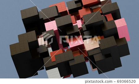 Abstract architectural composition made of cubes - Stock Illustration ...