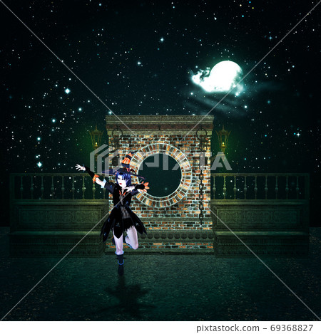 3d round window and witch - Stock Illustration [69368827] - PIXTA