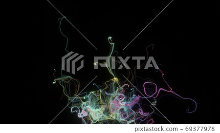 Glowing multi-colored threads twisted 3D model - Stock Illustration ...