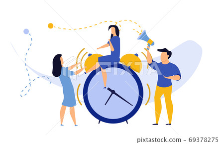 Morning time for business people work icon. Man... - Stock Illustration ...