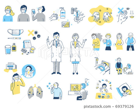 Infectious disease image person set - Stock Illustration [69379126] - PIXTA