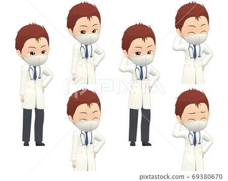 [Shy A] Male Doctor Short Diagonal - Stock Illustration [69380670] - PIXTA