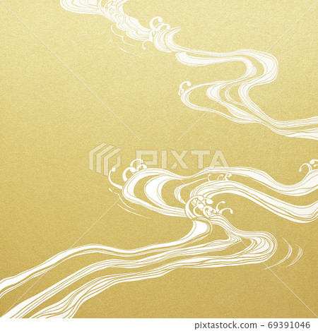 Golden Japanese background that expresses the... - Stock Illustration ...
