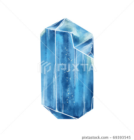 Light blue and blue mineral ore watercolor style - Stock Illustration ...