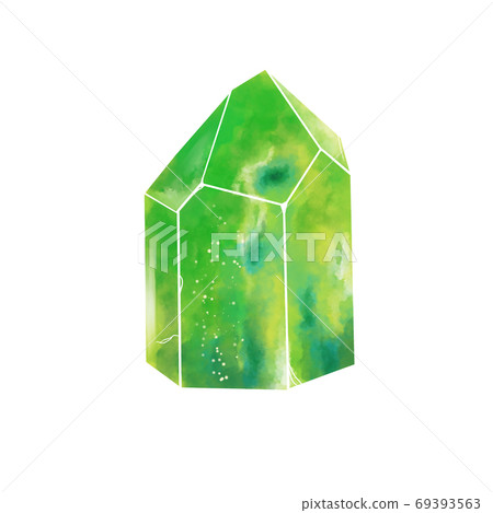Bright yellow-green mineral ore watercolor style - Stock Illustration ...
