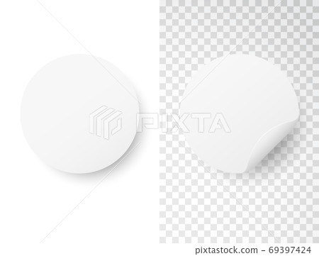 White circle sticker set on transparent and... - Stock Illustration ...