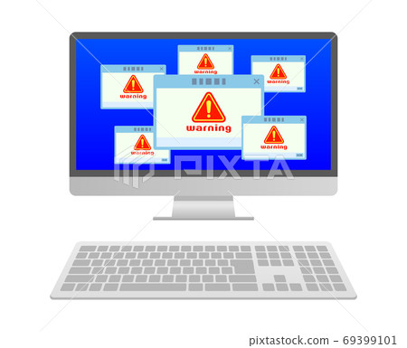 Illustration image of a computer infected with... - Stock Illustration ...