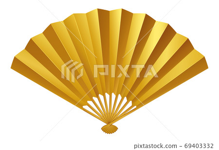 Gold fan illustration_gradation - Stock Illustration [69403332] - PIXTA