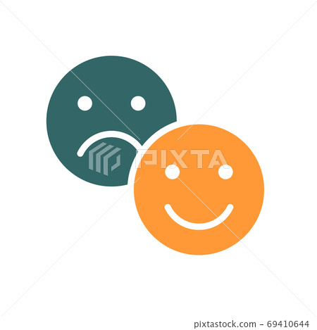 Positive and negative emoji colored icon. Level... - Stock Illustration ...