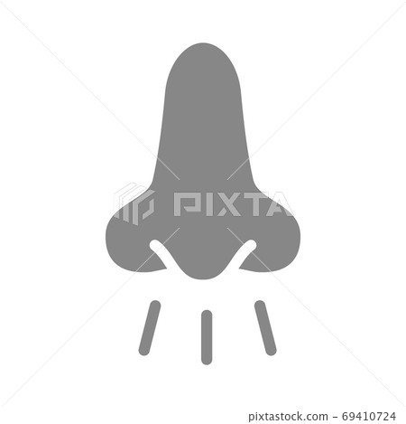 Sense of smell grey icon. Respiration sharp... - Stock Illustration ...