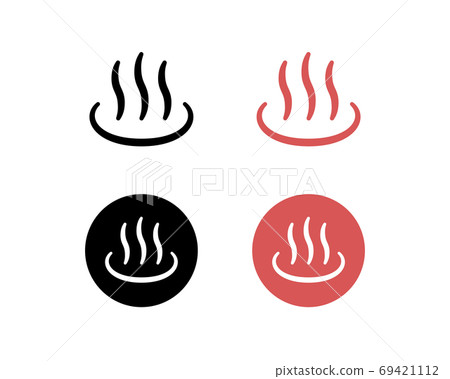 Simple hot spring icon set / open-air bath /... - Stock Illustration ...