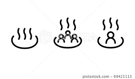 Simple hot spring icon set / open-air bath /... - Stock Illustration ...