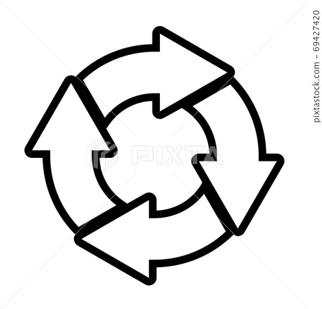 Four arrows connected in a circle - Stock Illustration [69427420] - PIXTA