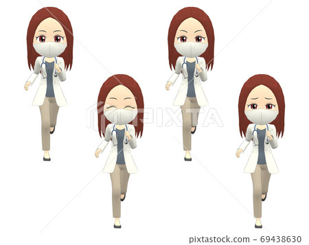 [Running] Female doctor straight front - Stock Illustration [69438630 ...