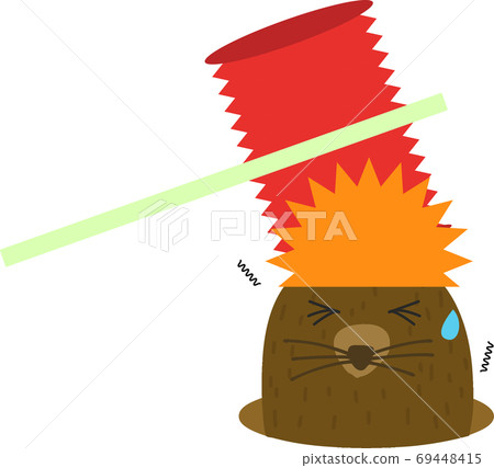 Illustration of a mole hit with a hammer - Stock Illustration [69448415 ...