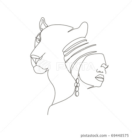 Continuous line art or One Line Drawing.... - Stock Illustration ...