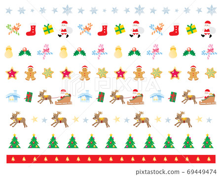 Christmas cute line illustration - Stock Illustration [69449474] - PIXTA