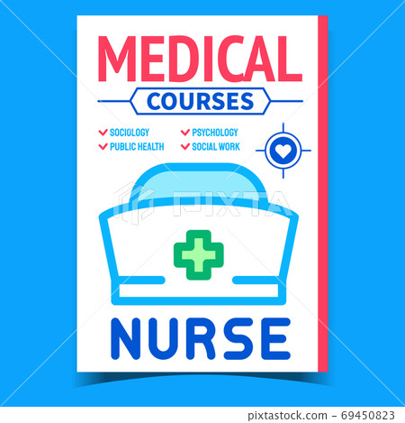 Medical Courses Creative Advertising Poster Vector - Stock Illustration ...