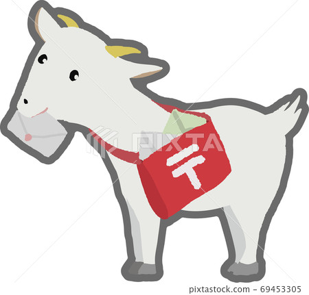 Illustration of a cute goat mail carrier - Stock Illustration [69453305 ...