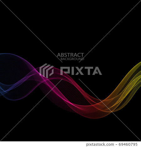 Vector Abstract shine waves in black... - Stock Illustration [69460795 ...