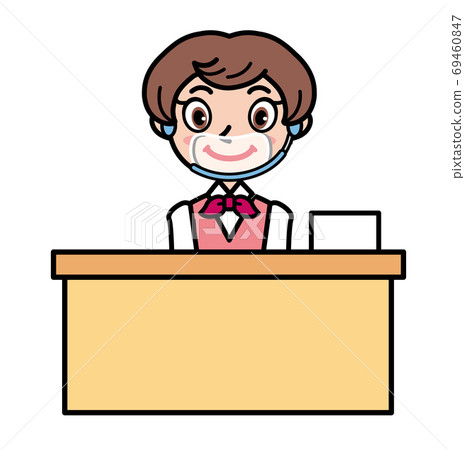 Receptionist mouse shield illustration - Stock Illustration [69460847 ...