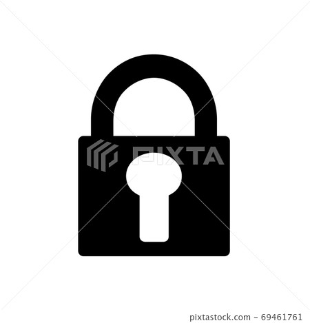 lock padlock, keyhole symbol flat black line icon, - Stock Illustration ...