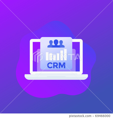 CRM system software icon, vector design - Stock Illustration [69466000 ...