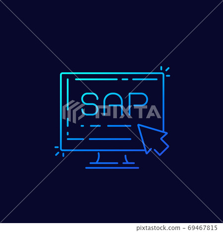 SAP, business planning software icon, linear - Stock Illustration ...