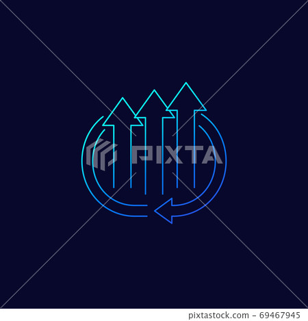 continuous growth icon, linear vector - Stock Illustration [69467945 ...