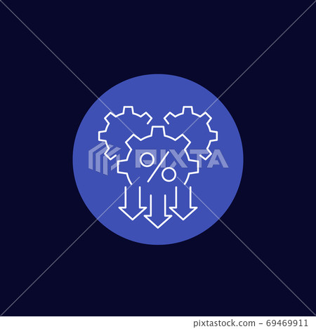cost optimization and efficiency, linear icon - Stock Illustration ...