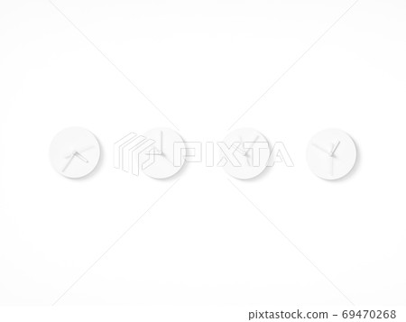 Multiple time clock, White Watch, Round analog... - Stock Illustration ...