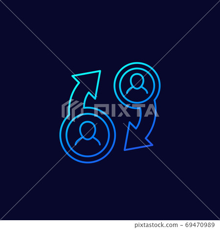 Staff rotation, vector linear icon - Stock Illustration [69470989] - PIXTA