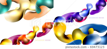 Bubbles abstract background set. Flying plastic... - Stock Illustration [69473123] - PIXTA