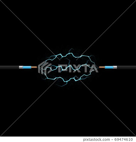 Electric cable lightnings explosion - Stock Illustration [69474610] - PIXTA