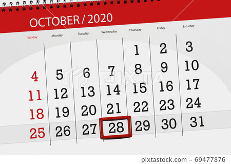 Calendar planner for the month october 2020,... - Stock Illustration ...
